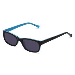 Fielmann OL 006 SUN CL | Kinder-Sonnenbrille | Fassung: Vollrand, Quadratisch, Acetat, Braun Blau | Glasfarbe: Grau