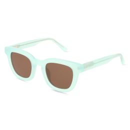 Fielmann Q 085 SUN FLEX CL YORI | Kinder-Sonnenbrille | Fassung: Vollrand, Quadratisch, Acetat Extrudiert, Gr&uuml;n Milchig | Glasfarbe: Braun