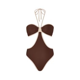 Moda Minx Badeanzug Damen Gr&ouml;&szlig;e L beige / braun