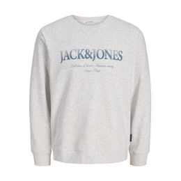 Jack & Jones Jack & Jones Sweatshirt 'JJDevin Daytona' Herren Gr&ouml;&szlig;e XXL opal / wei&szlig;meliert