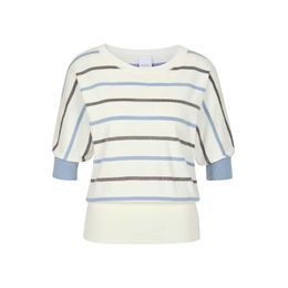 Madeleine Mode Madeleine Pullover Damen Gr&ouml;&szlig;e XL taubenblau / schwarz / wei&szlig;