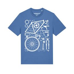 Watapparel T-Shirt ' Fahrradteile ' Herren Gr&ouml;&szlig;e XXXL hellblau / wei&szlig;