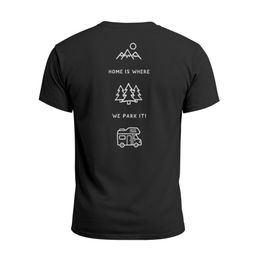 Neverless Shirt 'Minimalistic Camping' Herren Gr&ouml;&szlig;e 4XL schwarz