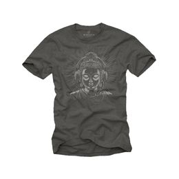 Makaya Shirt 'Buddha' Herren Gr&ouml;&szlig;e 5XL grau