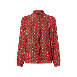 Marc Cain Bluse Damen Gr&ouml;&szlig;e M/L beige / anthrazit / rot