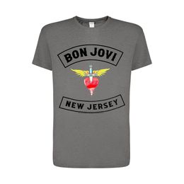 Bon Jovi Shirt 'Bon Jovi New Jersey T-Shirt' Herren Gr&ouml;&szlig;e S grau