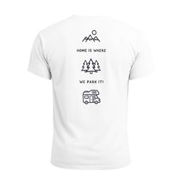 Neverless Shirt 'Minimalistic Camping' Herren Gr&ouml;&szlig;e XL wei&szlig;