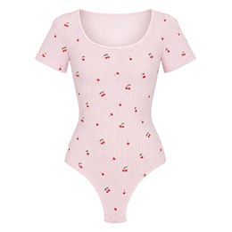 cfab Shapingbody 'T-Shirt Bodysuit Sculpting Shapewear with String' Damen Gr&ouml;&szlig;e S pastellpink / kirschrot