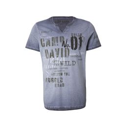 CAMP DAVID T-Shirt Herren Gr&ouml;&szlig;e M rauchblau / schwarz / wei&szlig;