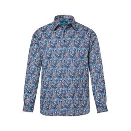 Boston Park Button Up Shirt male size 4XL Navy / Light blue / oxide / White