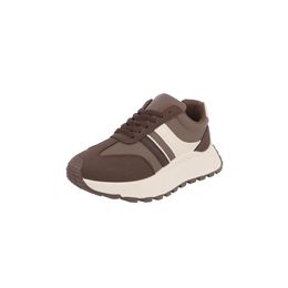 Ital-Design Sneaker Damen Gr&ouml;&szlig;e 37 braun / schoko / wei&szlig; Sommerschuhe