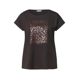 Street One T-Shirt mit Rundhals und Foliendetails Damen Gr&ouml;&szlig;e S braun
