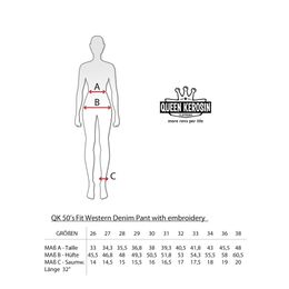 Queen Kerosin Jeans Damen Gr&ouml;&szlig;e 32 blau