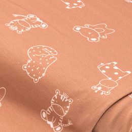 buttinette Baumwoll-Jersey "Baby Animals" mit Elasthan, braun-color