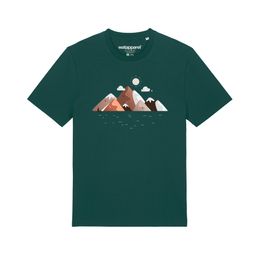 Watapparel Shirt 'Mountains & Moon' Herren Gr&ouml;&szlig;e M braun / hellgrau / dunkelgr&uuml;n