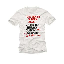 MAKAYA Shirt 'Die Kekse waren alle...' male size XXL White