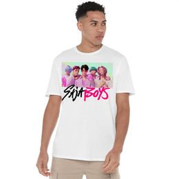 K-Pop Demon Hunters Unisex-Erwachsene Saja Boys Fotorahmen-T-Shirt (Wei&szlig;)