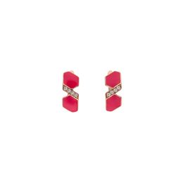 NAEMI Ohrringe Damen Gr&ouml;&szlig;e One Size rosegold / knallrot / transparent