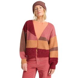 Billabong Fleecejacke 'On You' Damen Gr&ouml;&szlig;e S braun / orange / hellpink / rot
