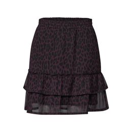 Street One Studio Knielanger Chiffonrock mit Leo-Print Damen Gr&ouml;&szlig;e 40 beere