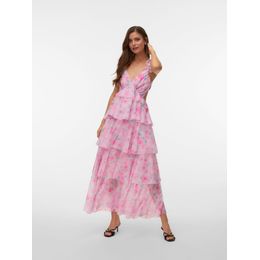 V&eacute;ro Moda Vero Moda Kleid 'VMSafina' Damen Gr&ouml;&szlig;e 38 hellgr&uuml;n / pink / hellpink Sommerkleid