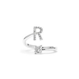 Luxenter Ring 'Alphabet R' Damen Gr&ouml;&szlig;e 50/60 silbergrau