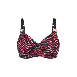 Triumph B&uuml;gel-Bikini-Top ' Red Label Summer Wild ' Damen Gr&ouml;&szlig;e 90 dunkelpink / schwarz