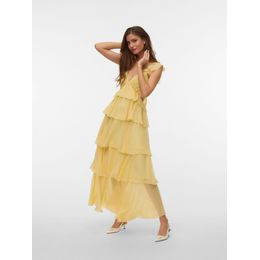 V&eacute;ro Moda Vero Moda Kleid 'VMSafina' Damen Gr&ouml;&szlig;e 34 hellgelb Sommerkleid