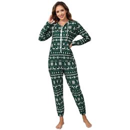 Kojooin Jumpsuit 'Damen Overall mit Print, Kapuze, Kordelzug, langen &Auml;rmeln und Taschen Bequemer Freizeit Jumpsuit' Damen Gr&ouml;&szlig;e L gr&uuml;n