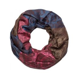 styleBREAKER Schlauchschal 'Loop mit Hibiskus Bl&uuml;ten und Paisley Muster' Damen Gr&ouml;&szlig;e One Size blau