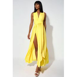 Figurbetontes Maxikleid mit Schlitz