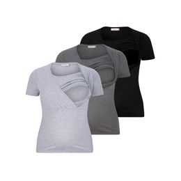M.m.c. Umstand Shirt 'Stillshirt Umstandsmode' Damen Gr&ouml;&szlig;e S grau