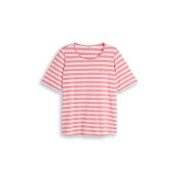 Tom Tailor Women + T-Shirt Damen Gr&ouml;&szlig;e 4XL gold / pitaya / wei&szlig;