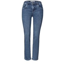 Street One Mid Waist Straight Leg Jeans im Slim Fit Damen Gr&ouml;&szlig;e 27 blau