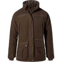 Pinewood Damen Jacke Smaland Forest Padded Suede Brown (Gr&ouml;&szlig;e: L)