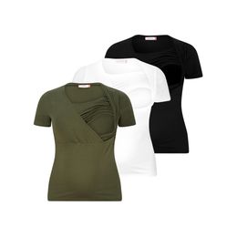 M.m.c. Umstand Shirt 'Stillshirt Umstandsmode' Damen Gr&ouml;&szlig;e L khaki