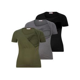M.m.c. Umstand Shirt 'Stillshirt Umstandsmode' Damen Gr&ouml;&szlig;e XL graumeliert