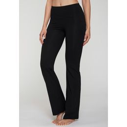 active by Lascana LASCANA ACTIVE Jazzpants schwarz Gr. 36/38 f&uuml;r Damen. Mit Logodruck. Nachhaltig.