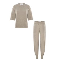 YOU LOOK PERFECT Loungewear 'LOUNGEWEAR SET - Pullover Fay & Pants Bella' female size L Taupe