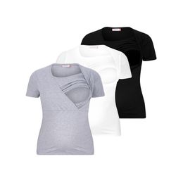 M.m.c. Umstand Shirt 'Stillshirt Umstandsmode' Damen Gr&ouml;&szlig;e XL hellgrau
