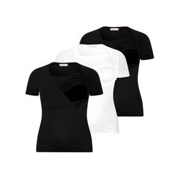 M.m.c. Umstand Shirt 'Stillshirt Umstandsmode' Damen Gr&ouml;&szlig;e XL schwarz / wei&szlig;