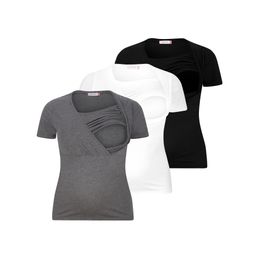M.m.c. Umstand Shirt 'Stillshirt Umstandsmode' Damen Gr&ouml;&szlig;e S dunkelgrau