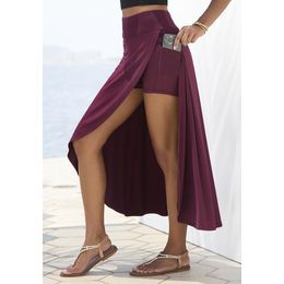 Lascana Maxirock 'mit integrierter Shorts und kleiner Tasche' rot Gr. 38 f&uuml;r Damen. Figurumspielend. Nachhaltig.