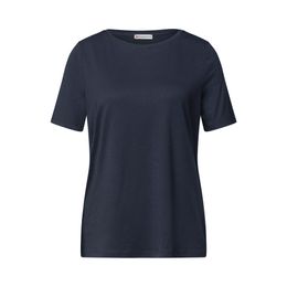 Street One Basic T-Shirt mit Rundhals in Unifarbe Damen Gr&ouml;&szlig;e XS dunkelblau