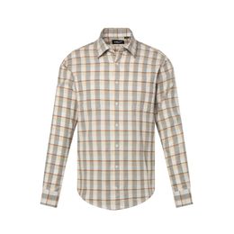Men Plus Button Up Shirt male size XL Light beige / Brown / Cappuccino / Light grey