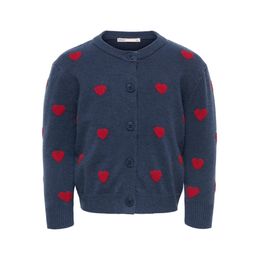 Only Mini Strickjacke 'KMGROCA' M&auml;dchen Gr&ouml;&szlig;e 122 navy / rot