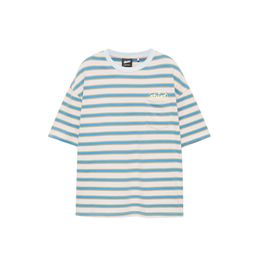 Pull&Bear Pull&bear T-Shirt 'STWD' Herren Gr&ouml;&szlig;e XS azur / oliv / wei&szlig;