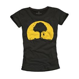 Makaya Shirt 'Abflug Schaukel' Damen Gr&ouml;&szlig;e L schwarz