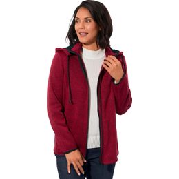 CR&Eacute;ATION L Damen Fleecejacke mit Antipilling-Ausr&uuml;stung rot-meliert Gr&ouml;&szlig;e 40