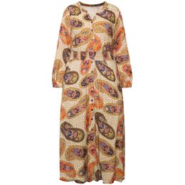 Ulla Popken Blusenkleid Damen Gr&ouml;&szlig;e 50/52 beige / mischfarben Sommerkleid
